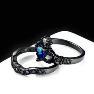 Jewelry | Unique Beautiful Blue Engagement Ring Set | Poshmark